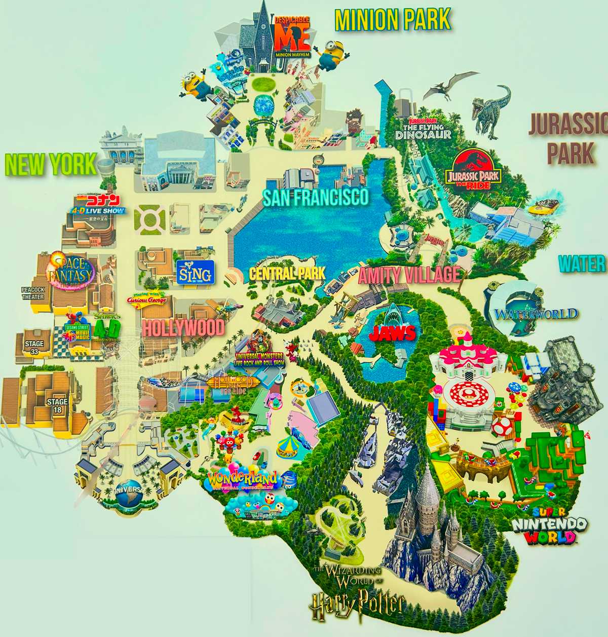 USJの地図と全エリアの紹介